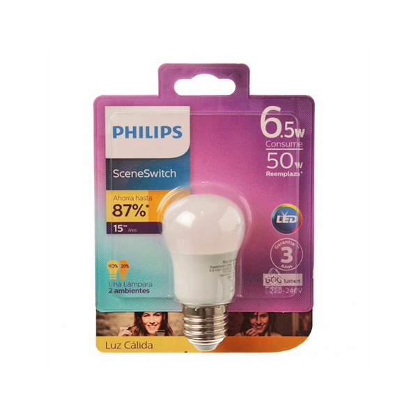 AMPOLLETA LED PHILIPS SCENESWITCH 2 STEPS 6,5W 3000K - Led Center